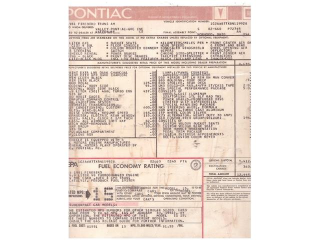 Pontiac Firebird 1981 - Import Direct Car Sales